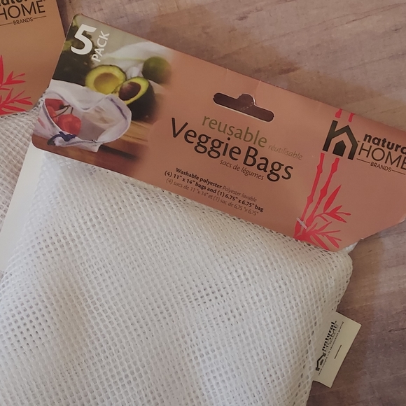 Natural Home Brands | Kitchen | 5 White Reusable Produce Veggie ...